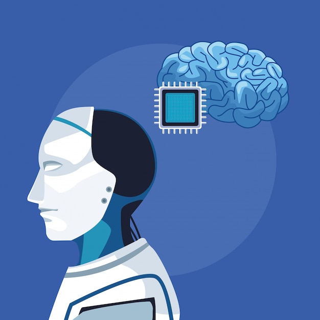Robô com inteligência artificial | Vetor Premium Robô com inteligência artificial | Vetor Premium