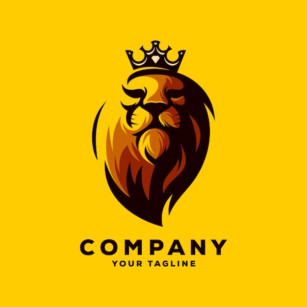 Vetor De Logotipo Do Rei Leão Vetor Premium