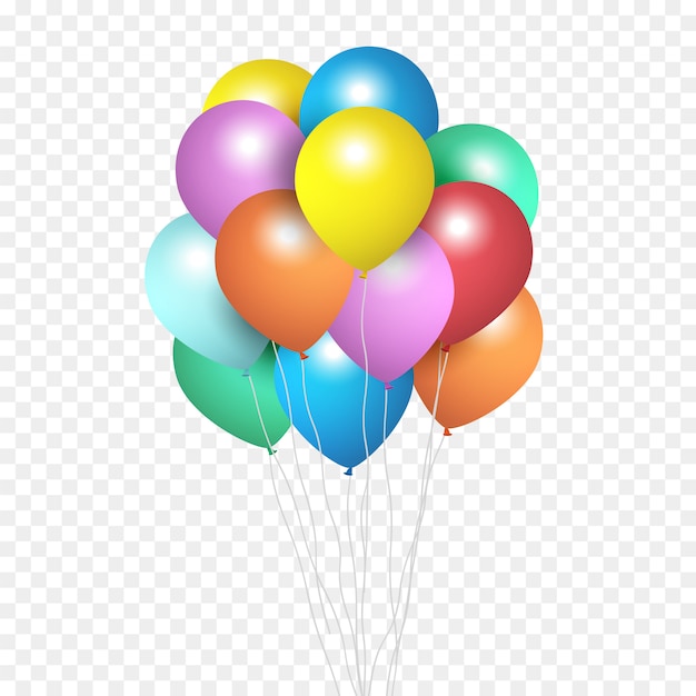 Feestelijke ballonnen, groep kleur helium ballonnen geïsoleerd op ... Feestelijke ballonnen, groep kleur helium ballonnen geïsoleerd op ...