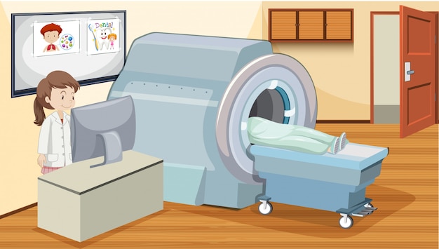 Mri-scan in het ziekenhuis | Premium Vector Mri-scan in het ziekenhuis | Premium Vector